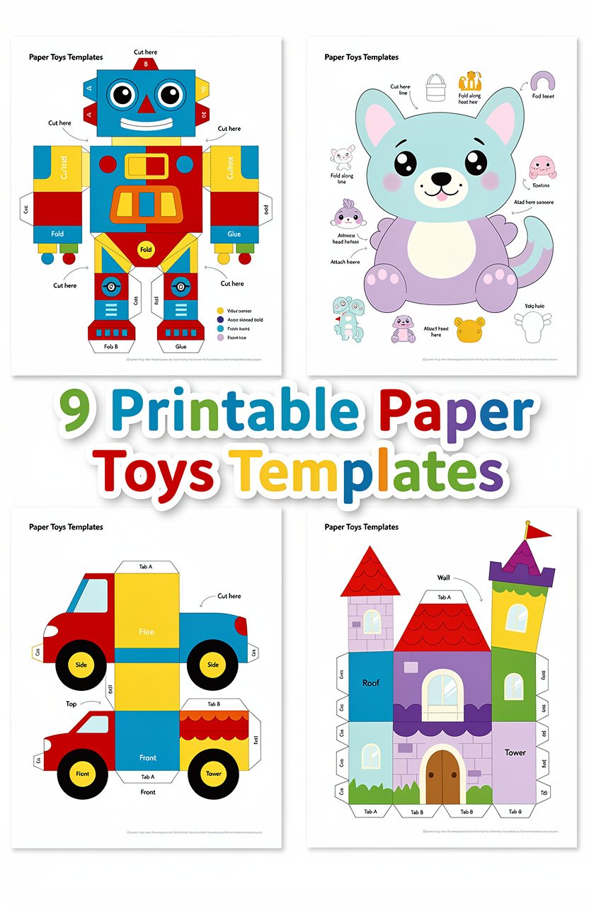 9 Printable Paper Toys Templates for Hours of Fun - Fabricerie