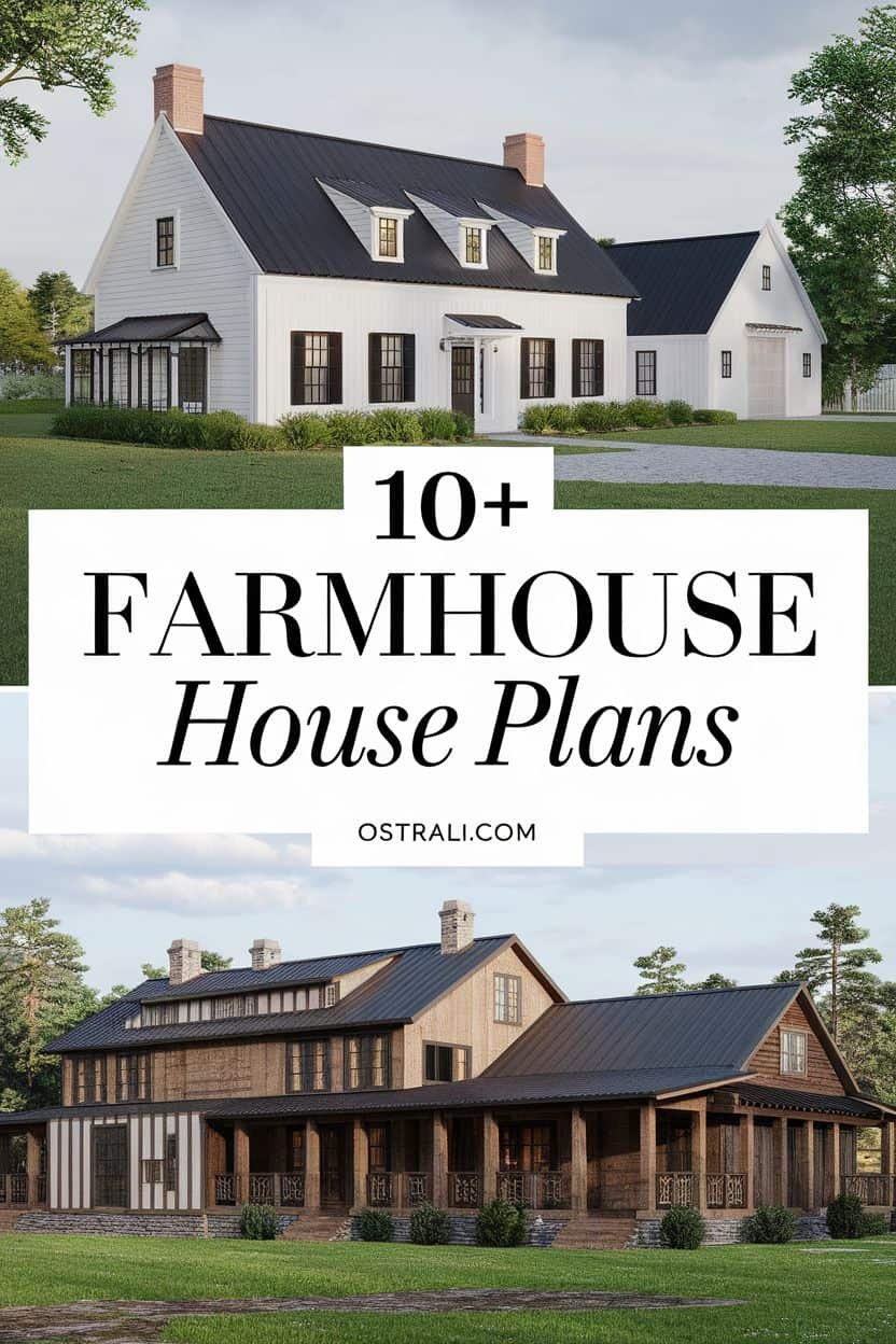 10 Farmhouse House Plans to Steal Your Heart (List) - Fabricerie