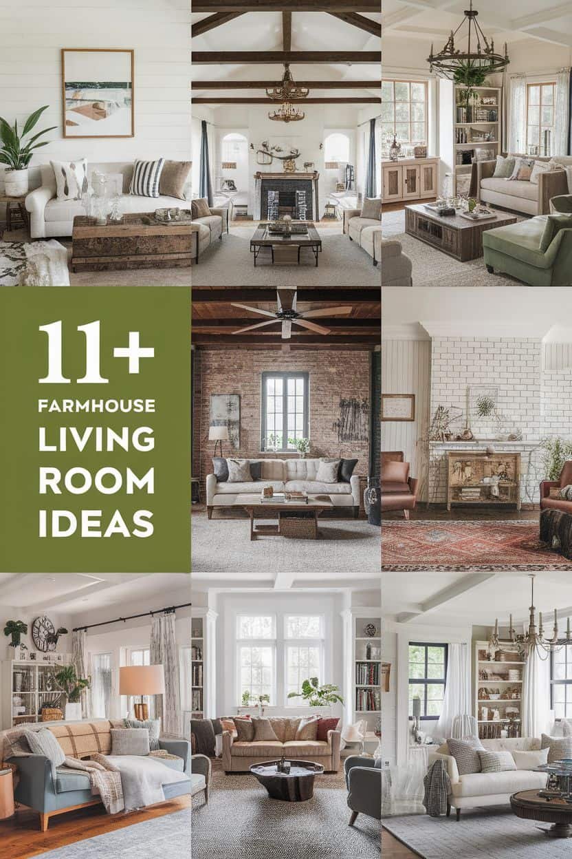 11+ Farmhouse Living Room Ideas to Pin Now (LIst) - Fabricerie