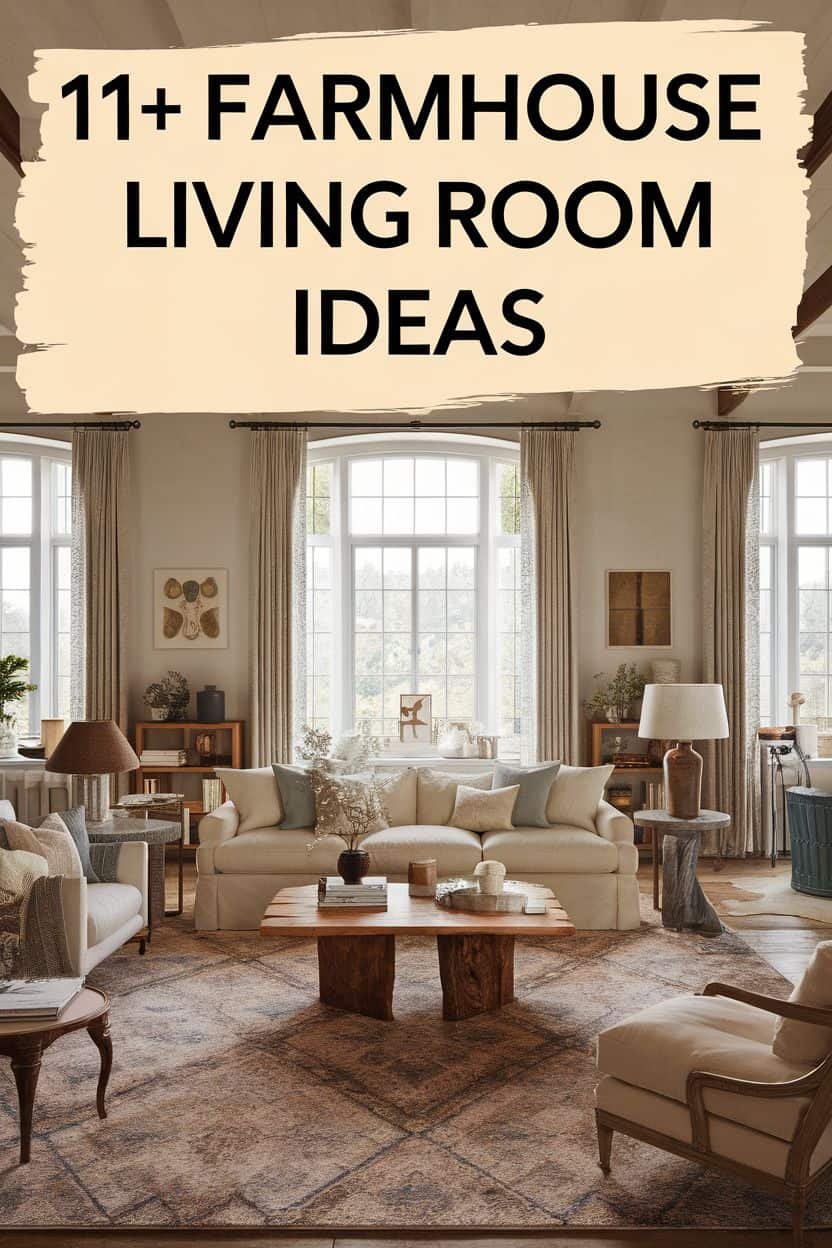 11+ Farmhouse Living Room Ideas to Pin Now (LIst) - Fabricerie