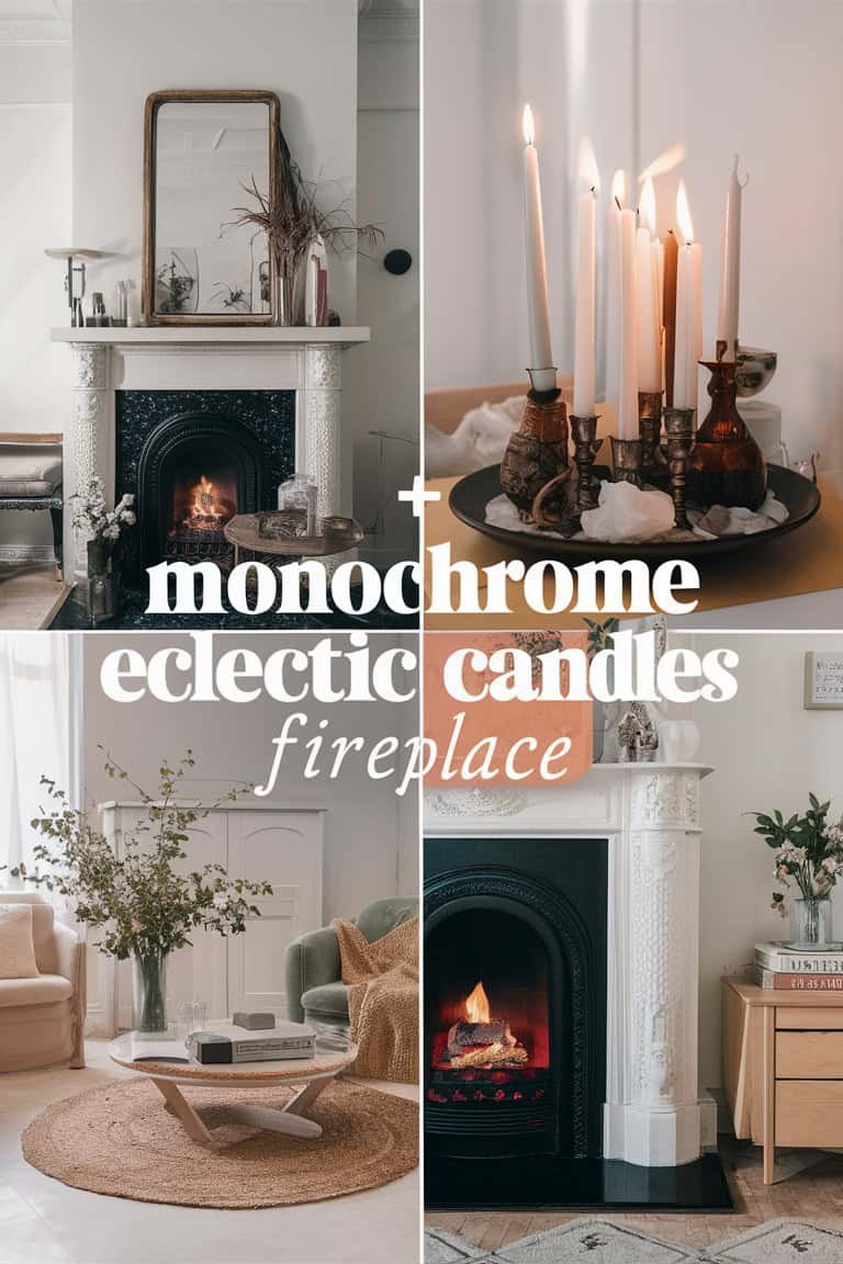 Monochrome Eclectic Candles to Brighten Your Fireplace Decor - Fabricerie