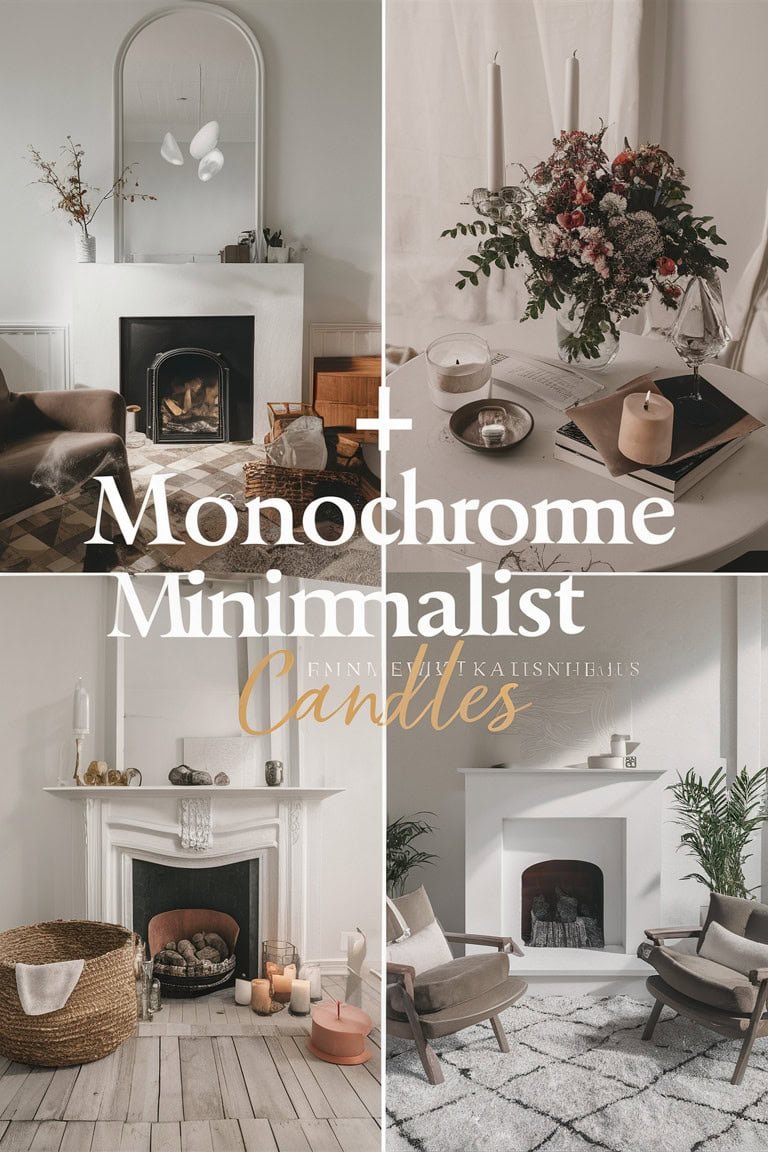 Monochrome Minimalist Candles for a Cozy Fireplace Look - Fabricerie